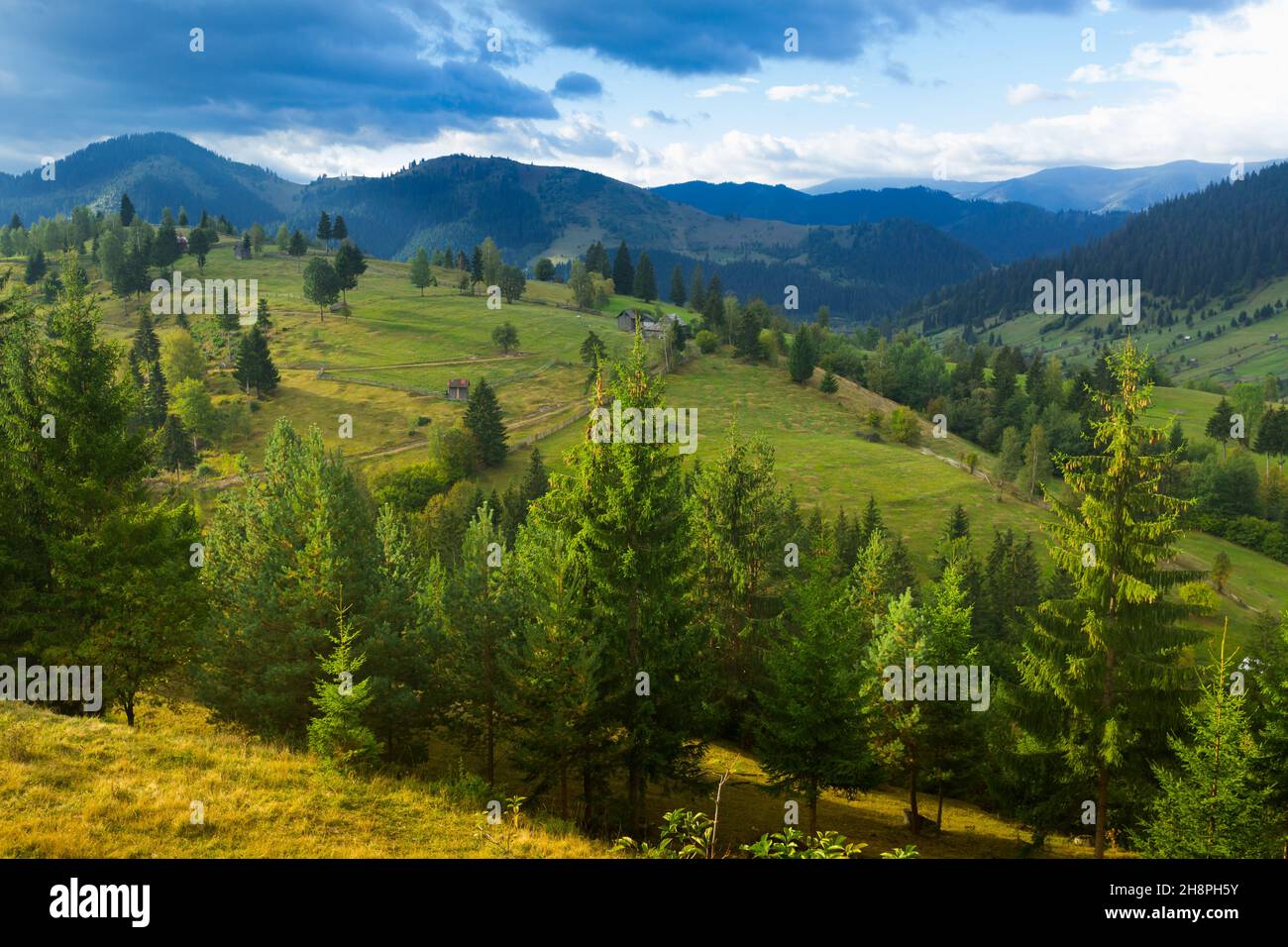 Illustration of scenic Karpaty mountains Stock Photo - Alamy