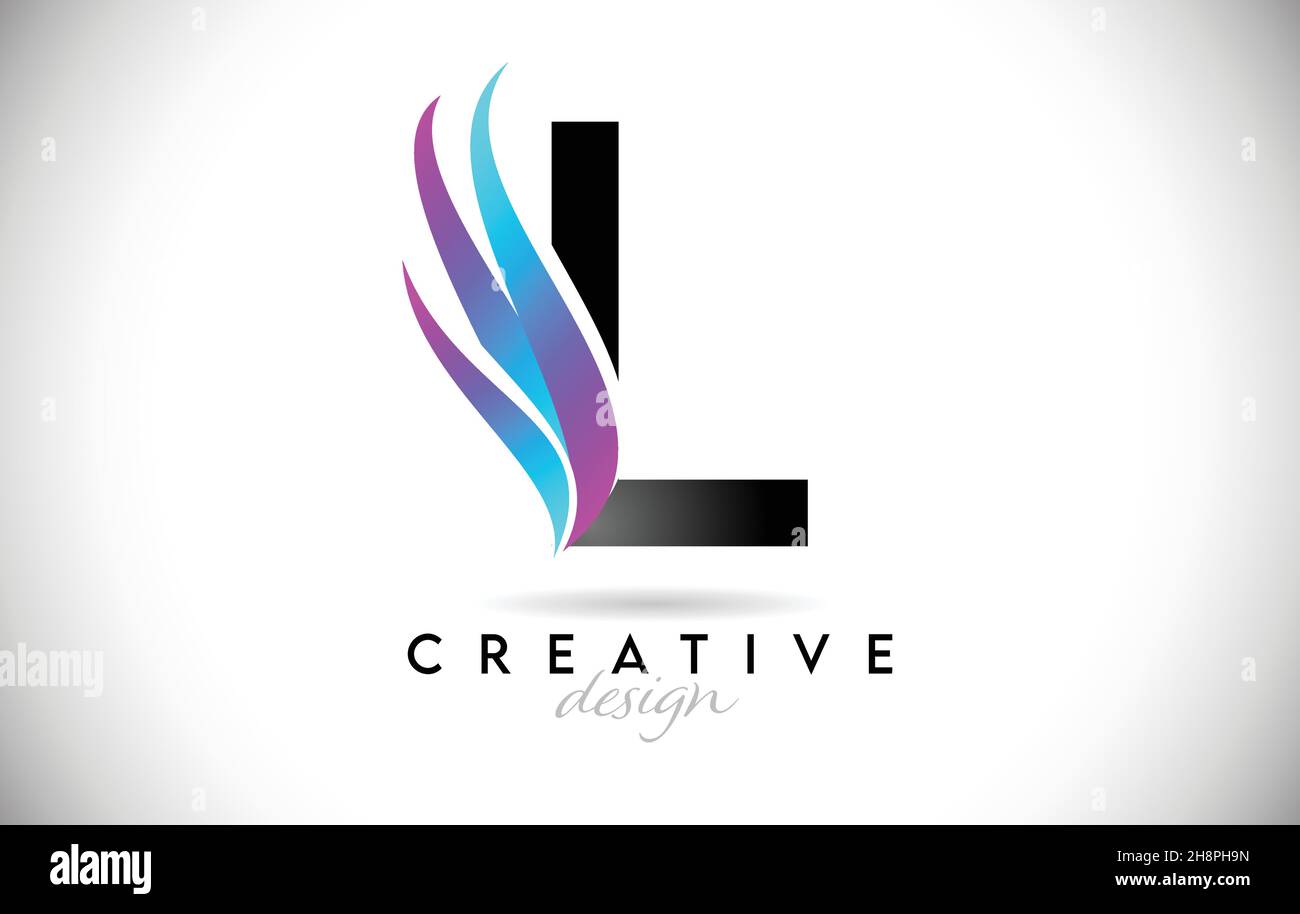 Letter L Logo with creative gradient swooshes. Creative elegant Letter ...