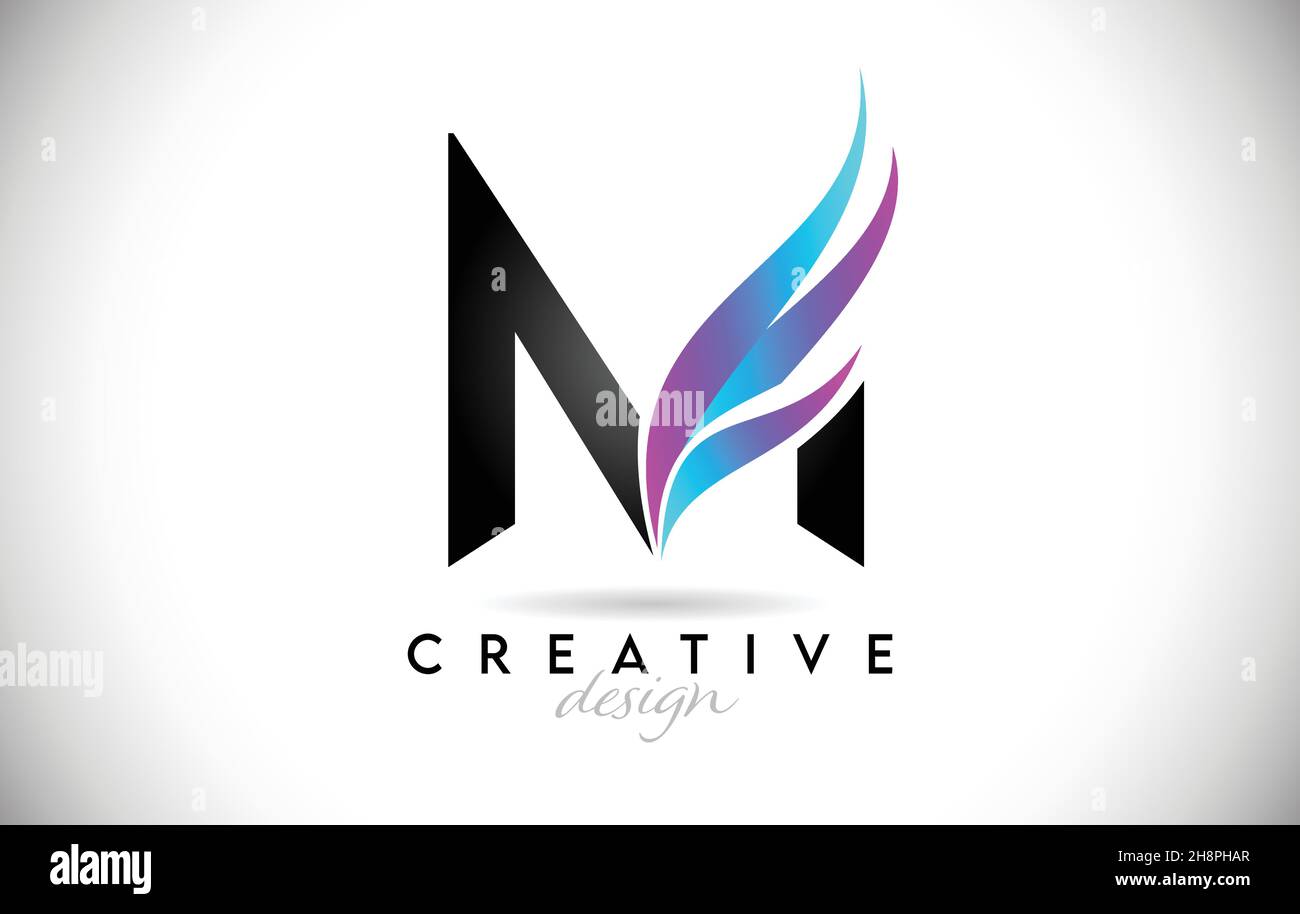 Letter M Logo with creative gradient swooshes. Creative elegant Letter ...