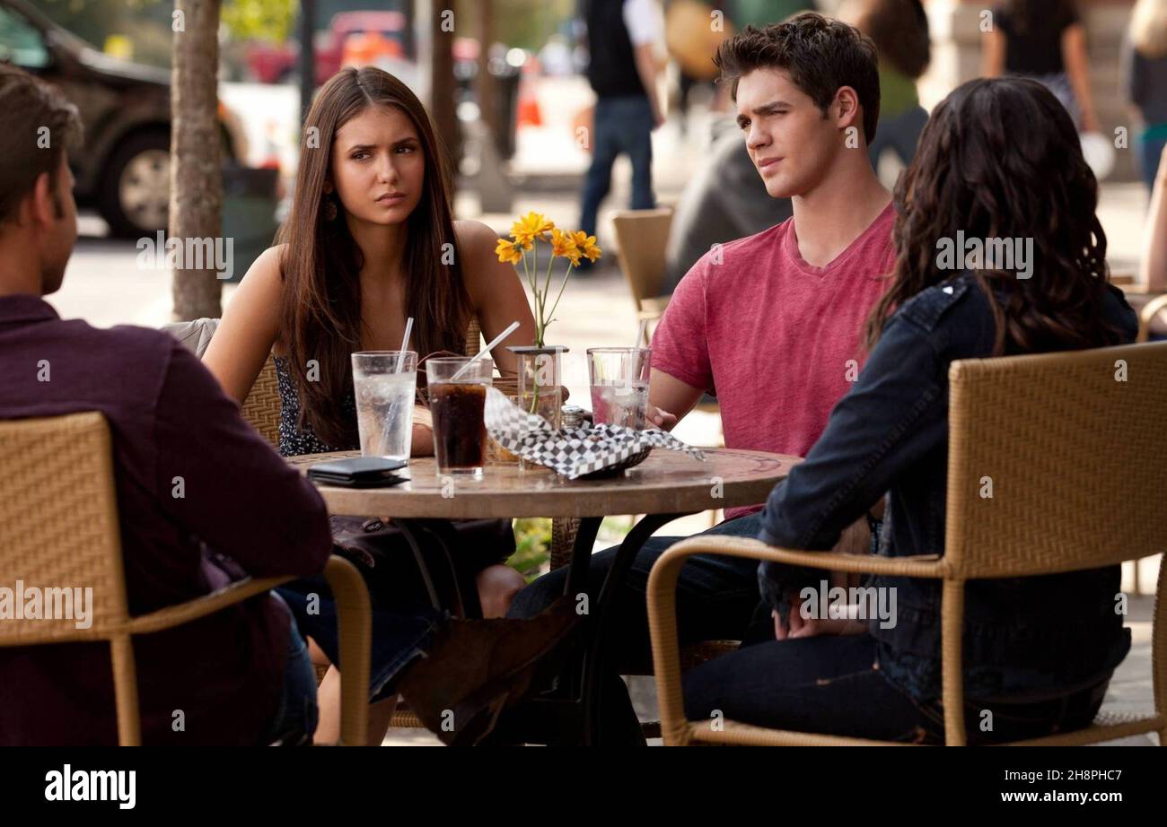Los Angeles, California, USA. Nina Dobrev and Steven R. McQueen in the ...