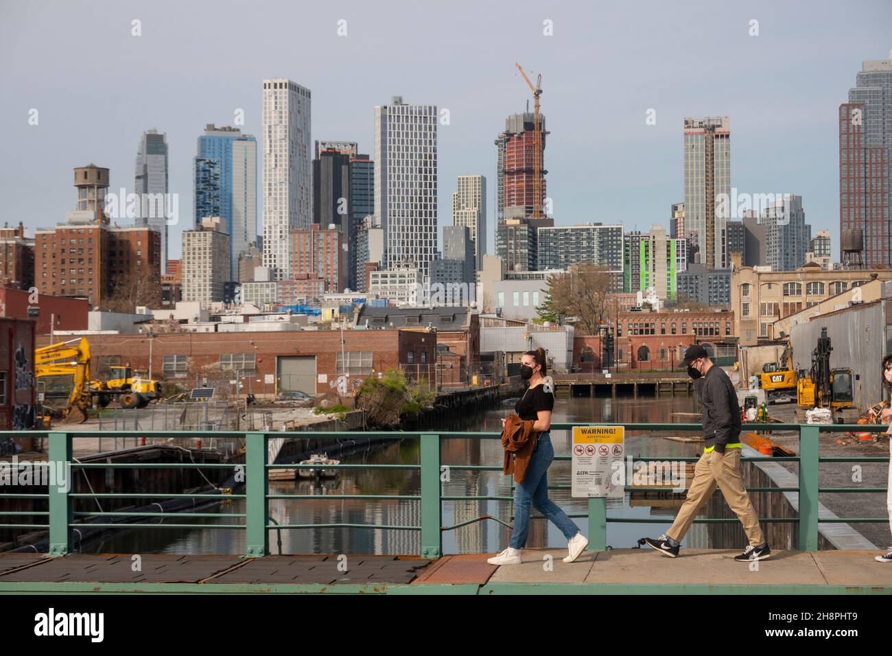 equipment cleaning up the Gowanus canal in Brooklyn NYC Stock Photo - Alamy