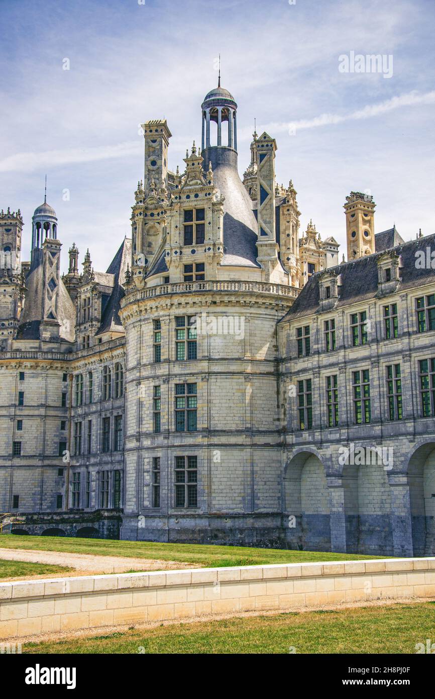 Chateau de Chambord, the largest castle in the Loire Valley. A UNESCO ...