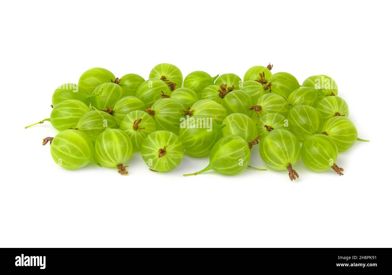 Closeup of green gooseberry isolated Stock Photo - Alamy