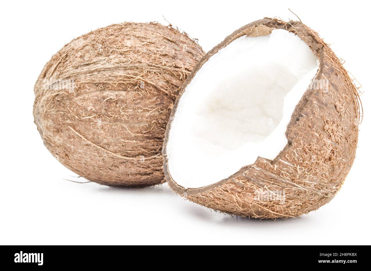 Coconut close-up isolated on white background Stock Photo - Alamy