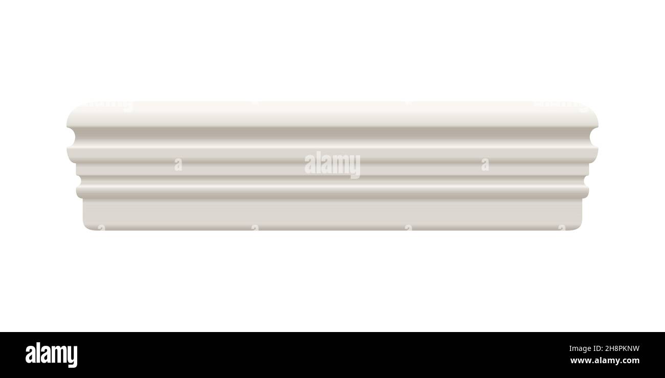 White skirting cornice moulding or baseboard. Ceiling crown on white ...