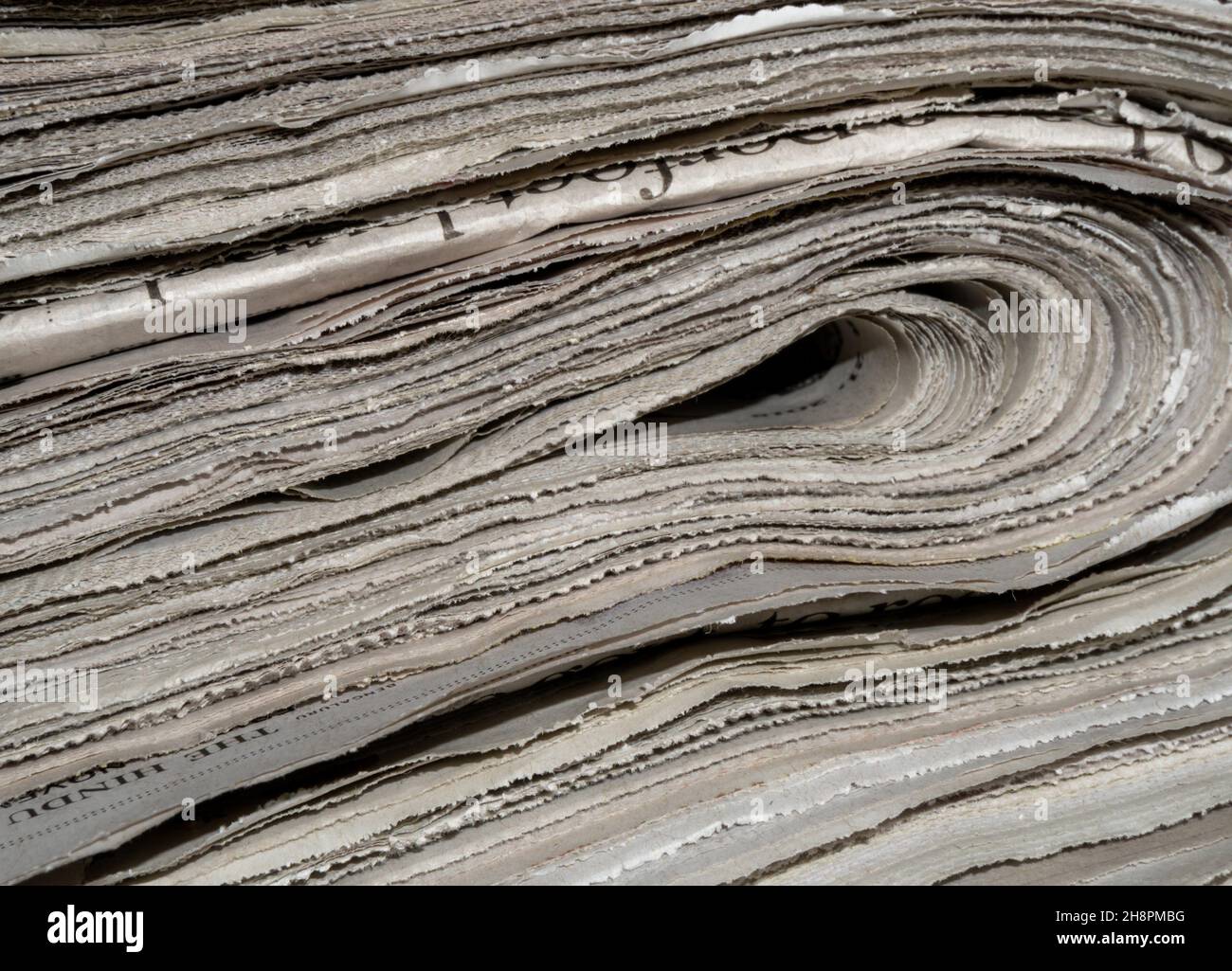 Closeup shot of a stock of old folded newspapers Stock Photo - Alamy