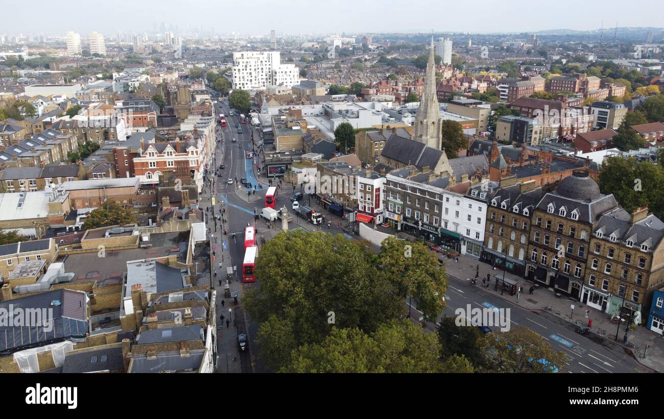 Clapham High street London UK view from above 2021 Stock Photo - Alamy