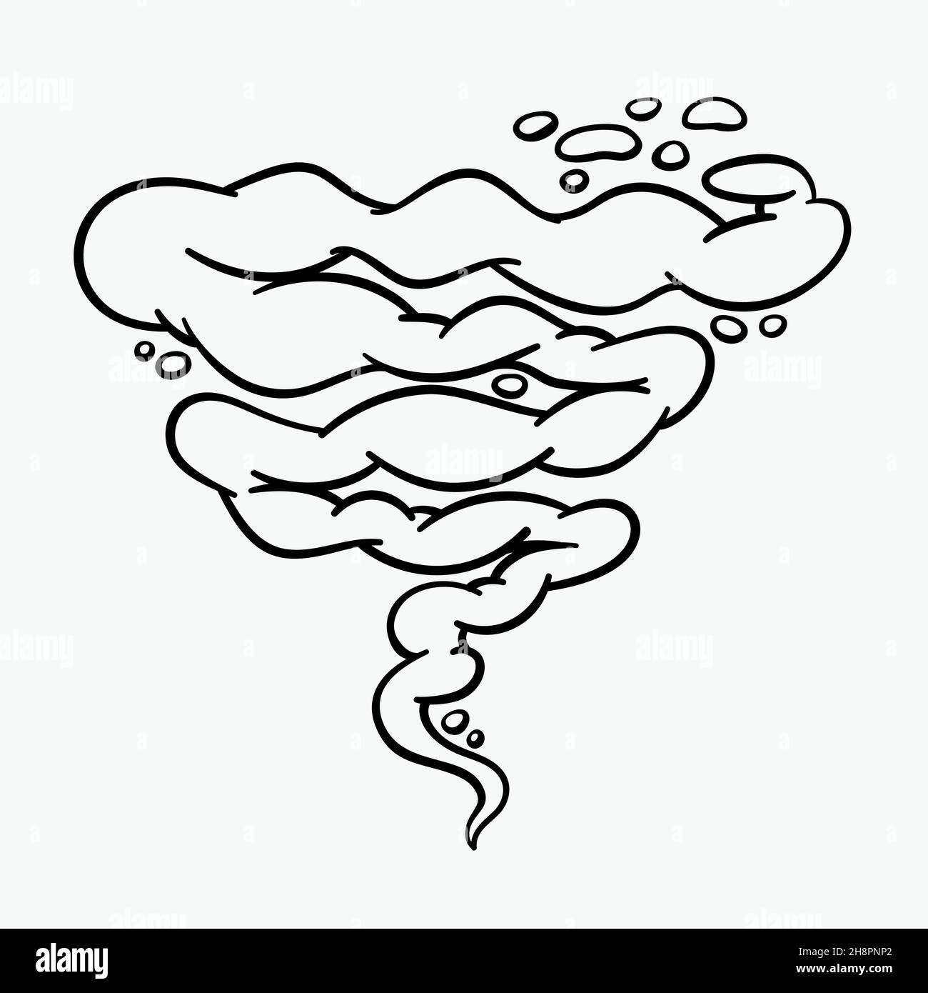 Comic clouds, cartoon vector clouds in line style isolated on light ...
