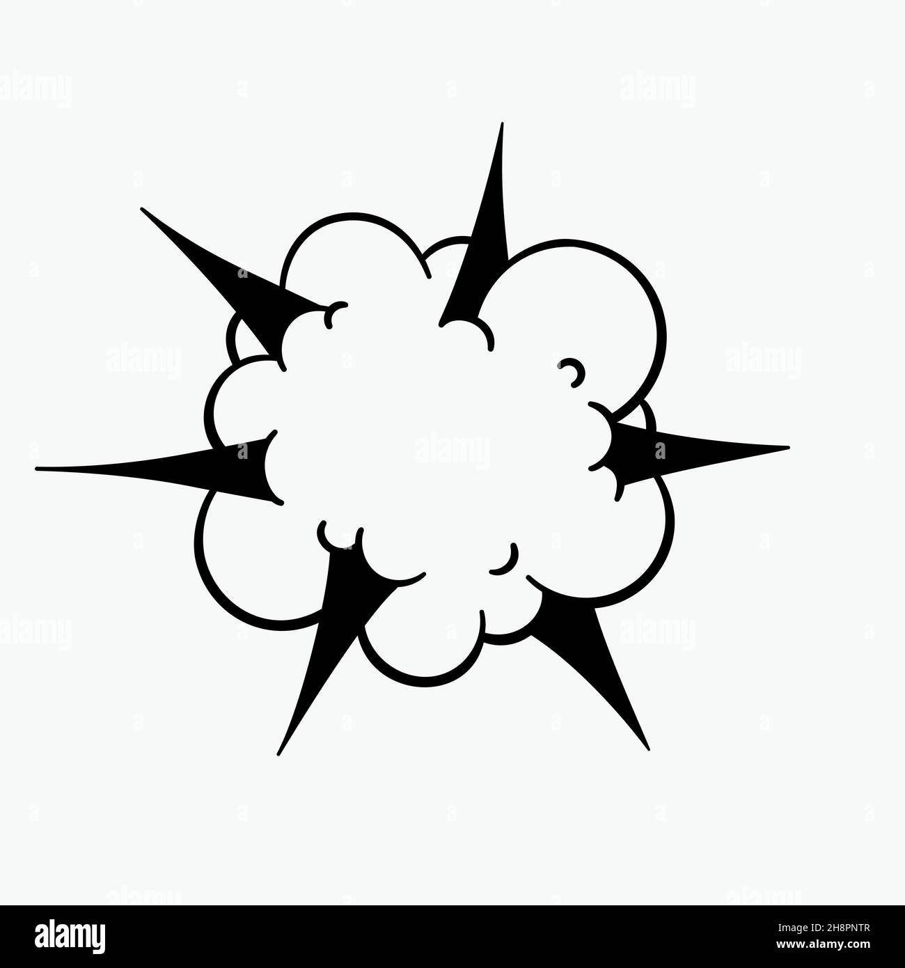 Comic clouds, cartoon vector clouds in line style isolated on light ...