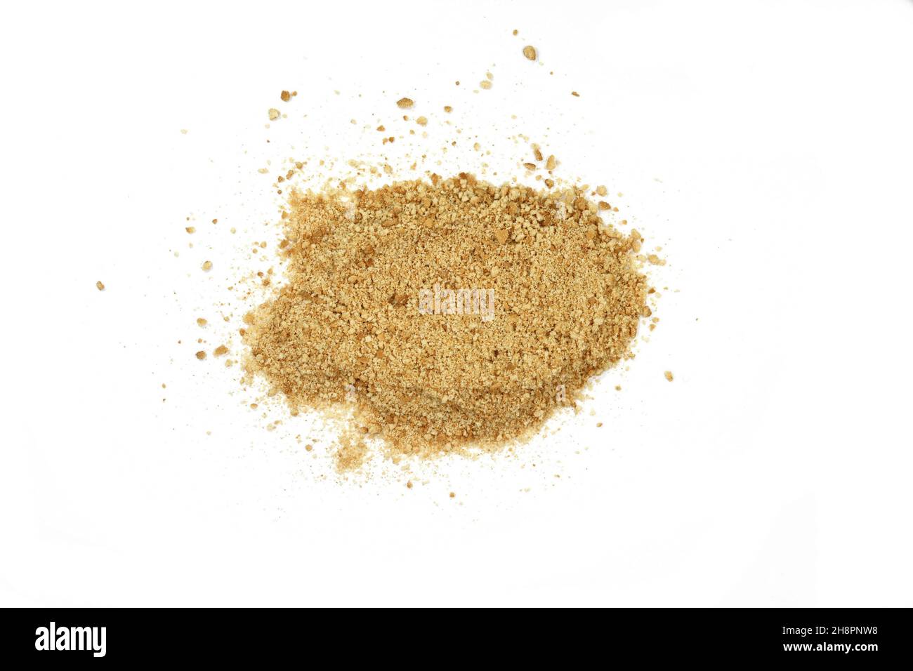 Ground biscuits on white background Stock Photo - Alamy