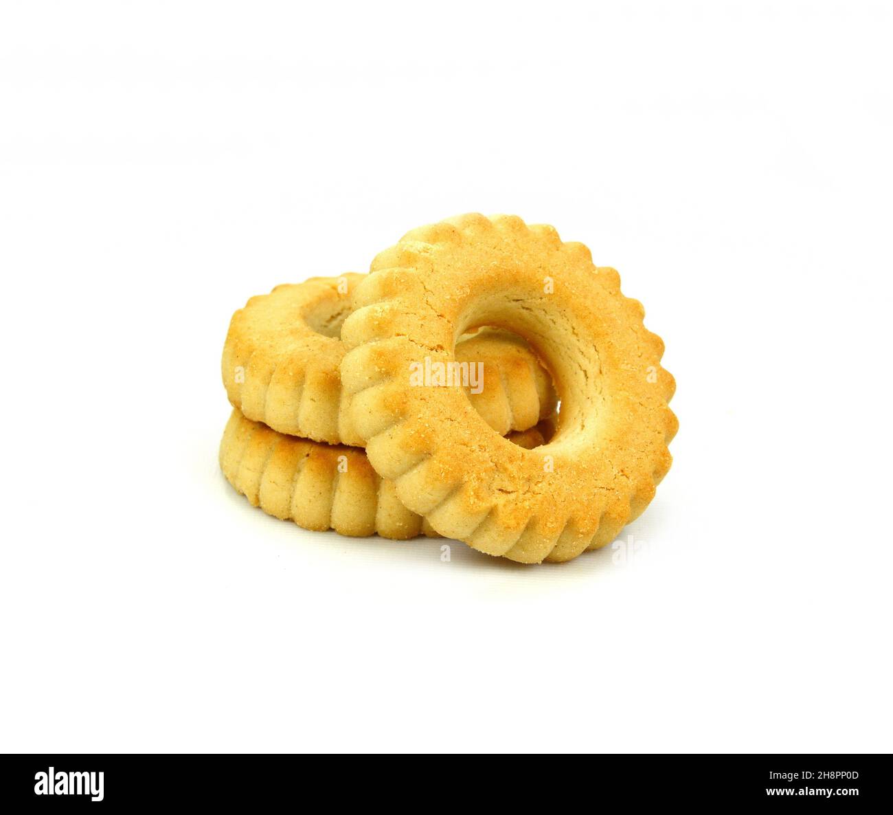 Ring biscuits pile isolated on a white background Stock Photo - Alamy