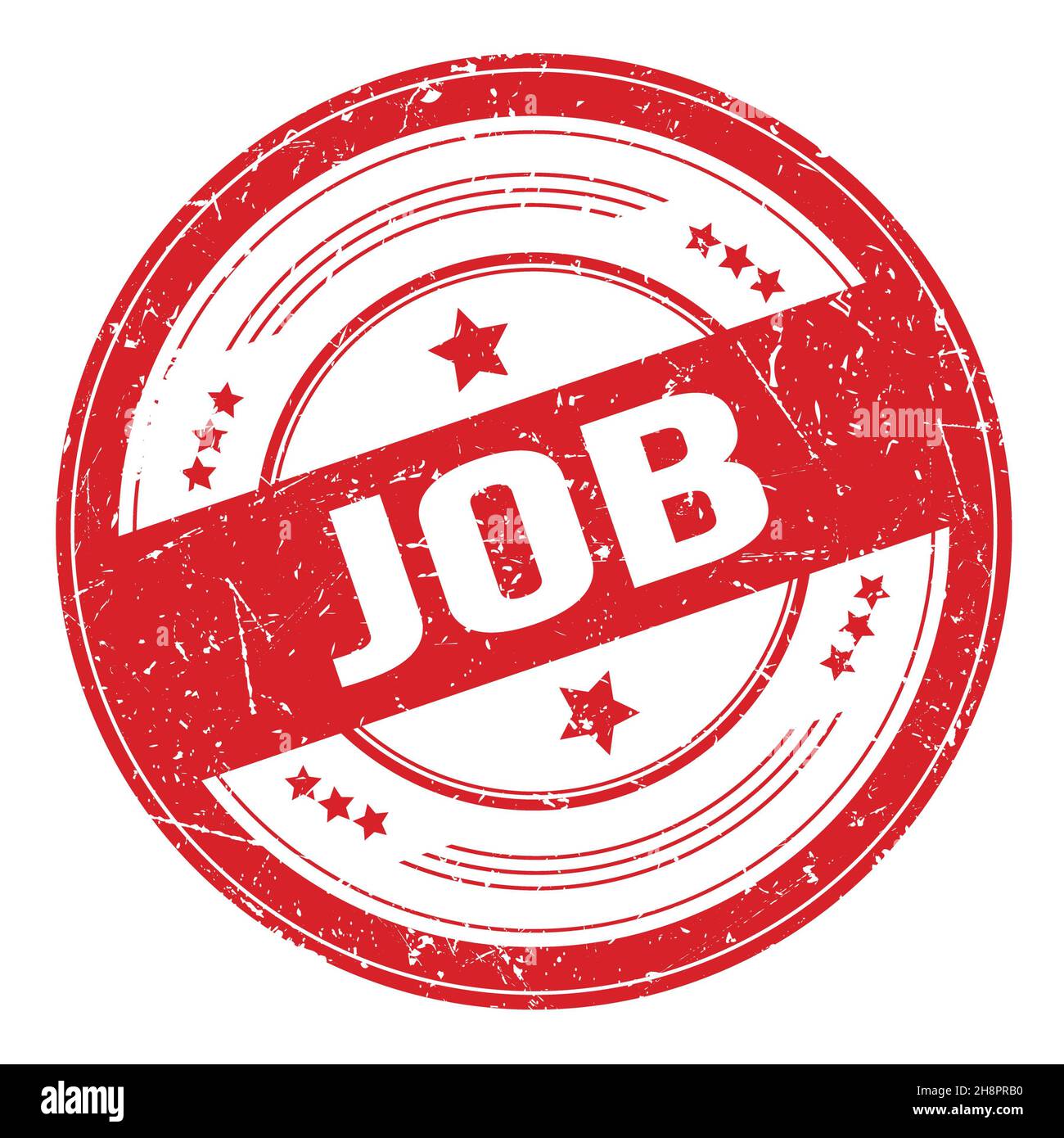 JOB text on red round grungy texture stamp Stock Photo - Alamy