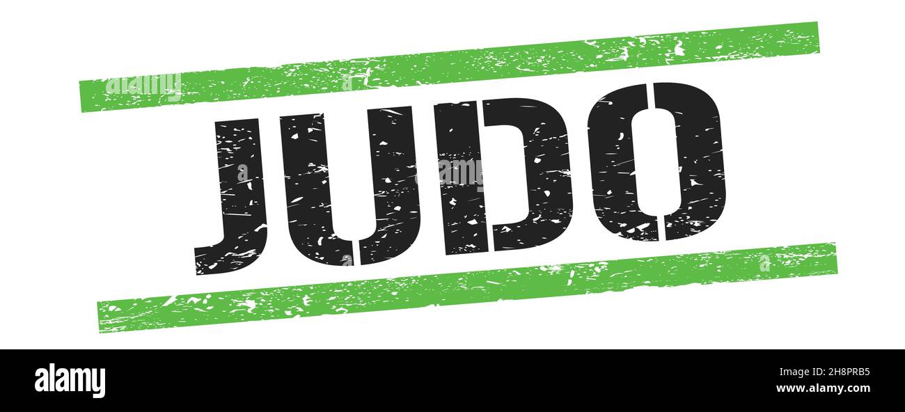 JUDO text on black green grungy lines stamp sign Stock Photo - Alamy