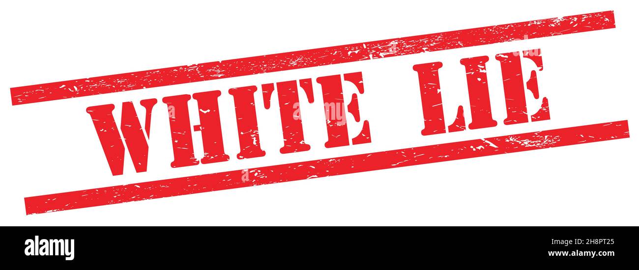 WHITE LIE text on red grungy rectangle vintage stamp Stock Photo - Alamy
