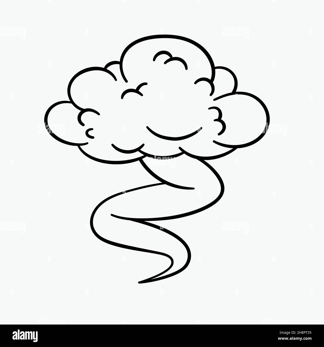Comic clouds, cartoon vector clouds in line style isolated on light ...