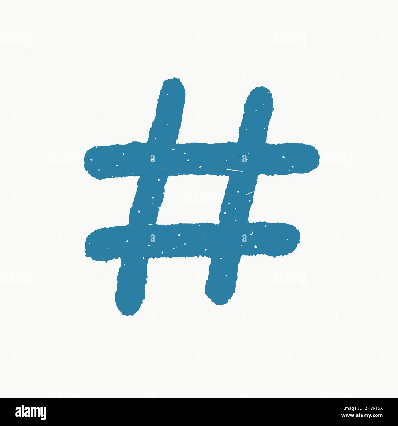 Hashtags, vector blue ink tag icons on white background. Hand Drawn ...