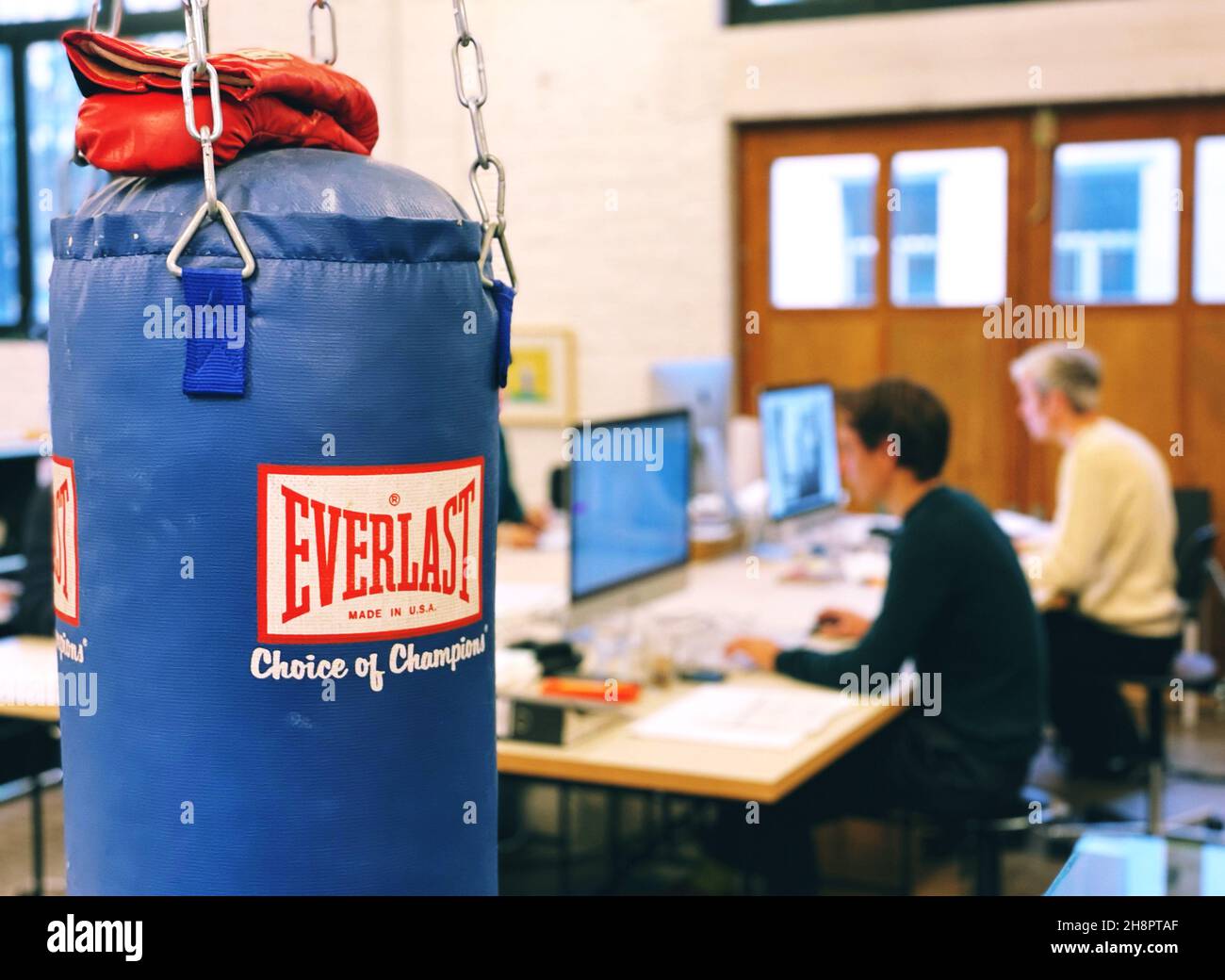 boxing ball in a corporate office space Stock Photo - Alamy