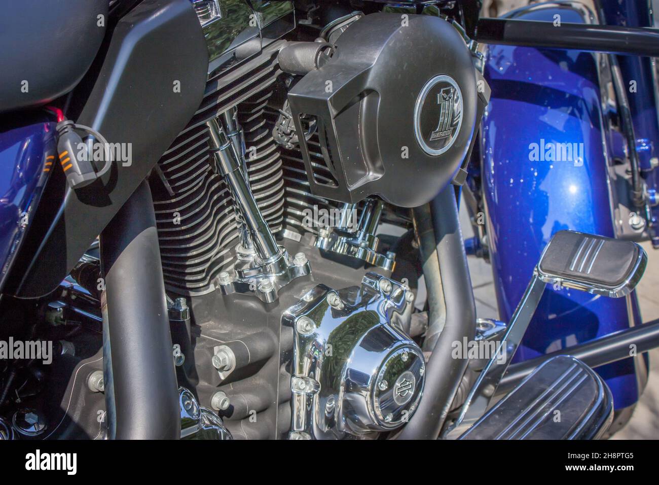 Detail of a motorcycle engine Stock Photo - Alamy