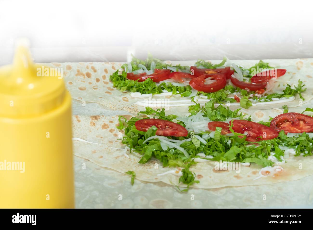 Process of cooking shawarma, close-up Stock Photo - Alamy