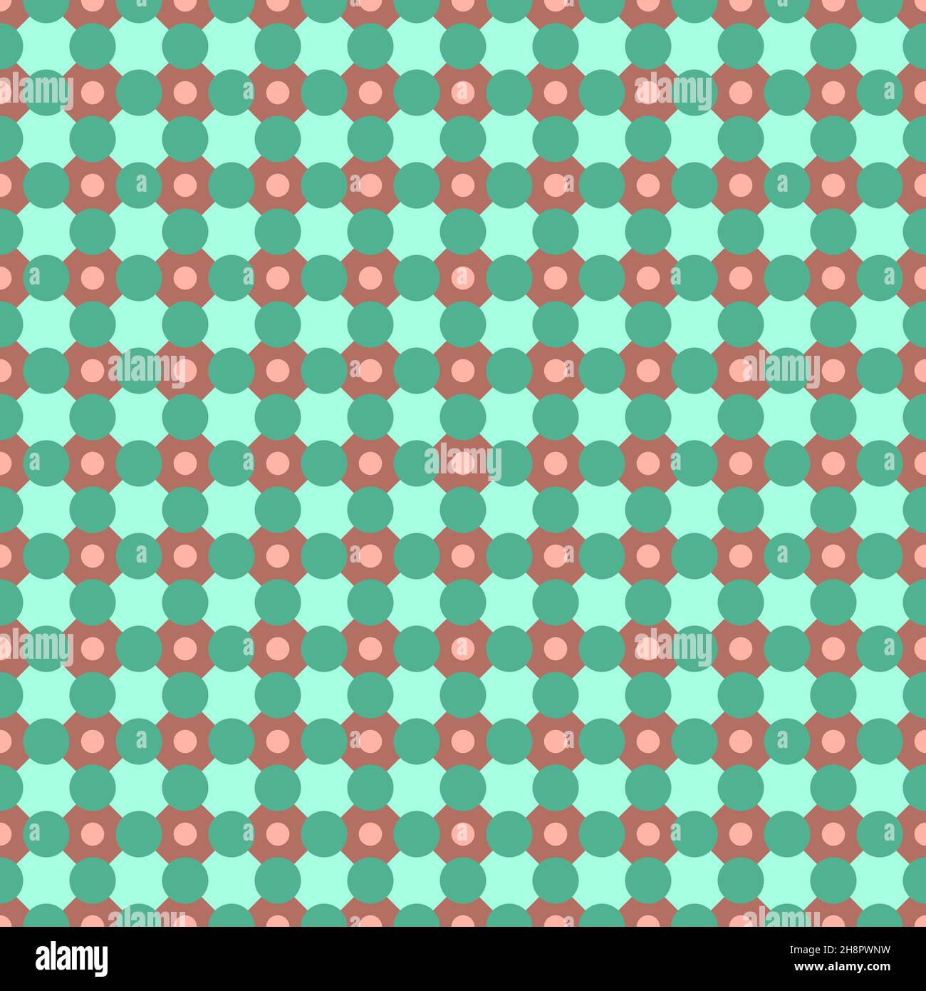 Seamless repeat pattern with dots in a grid - Vector Illustration Stock ...