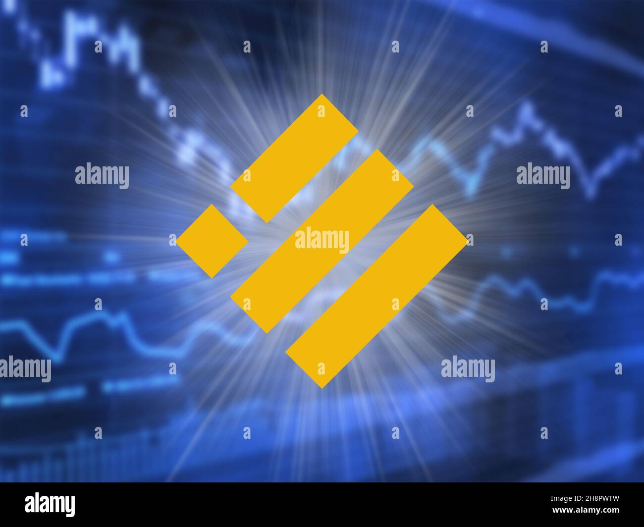 Binance USD,BUSD, Cryptocurrency symbol in graph illustration with peer ...