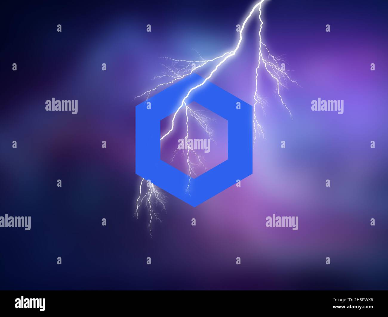 Chainlink,link Cryptocurrency symbol in graph illustration with peer to ...