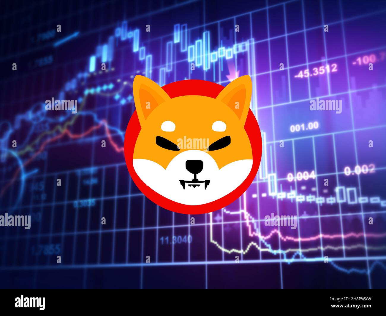 Shiba inu,shib, Cryptocurrency symbol in graph illustration with peer ...