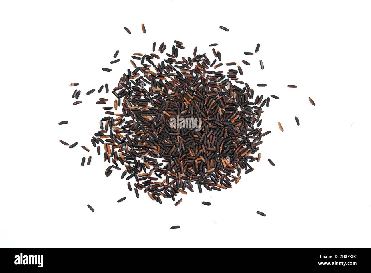 Thai black jasmine rice (Rice berry). Brown Rice isolated. Organic ...