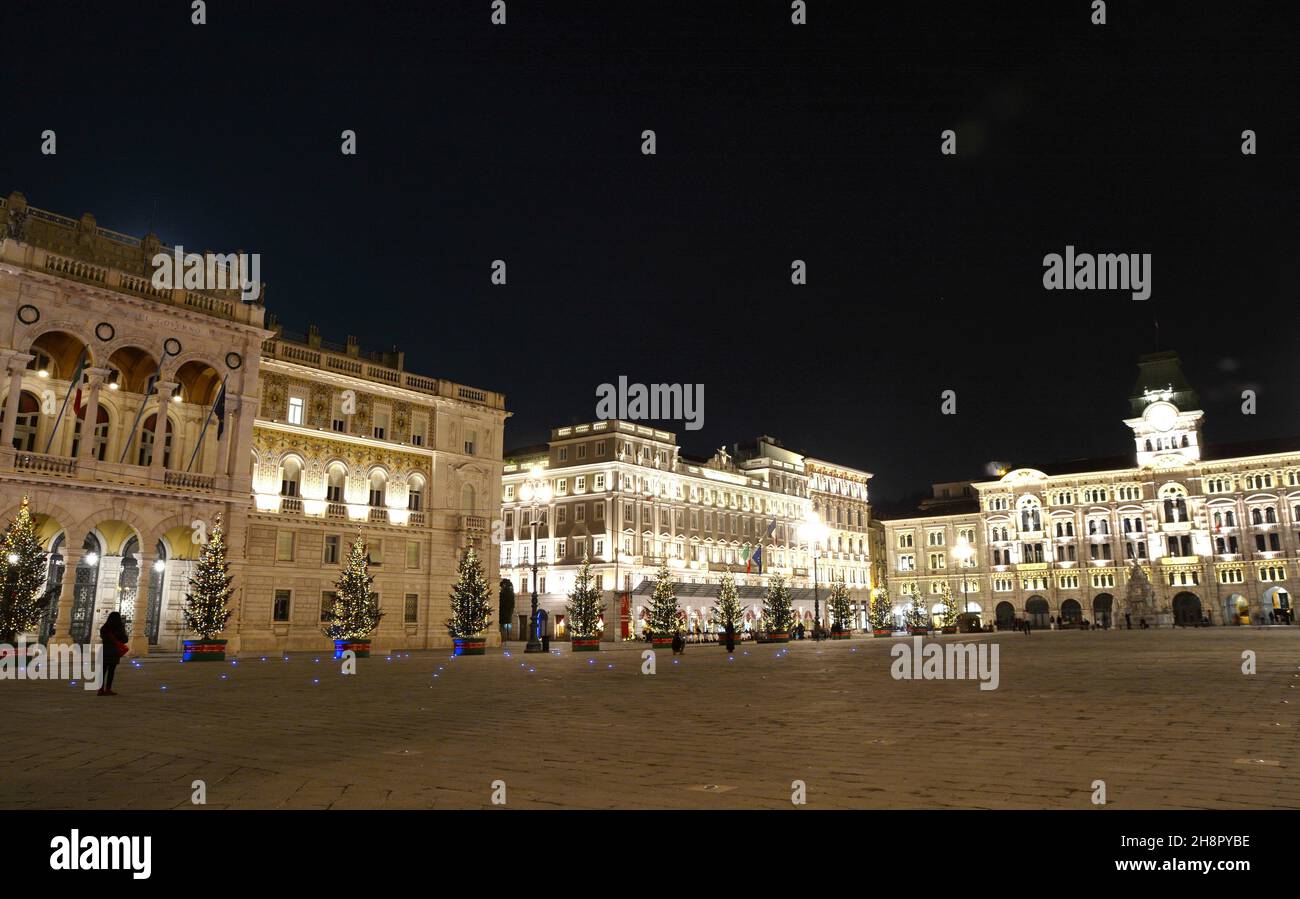 Trieste, Italu, January10, 2020. city hall on Piazza Unita d Italia ...