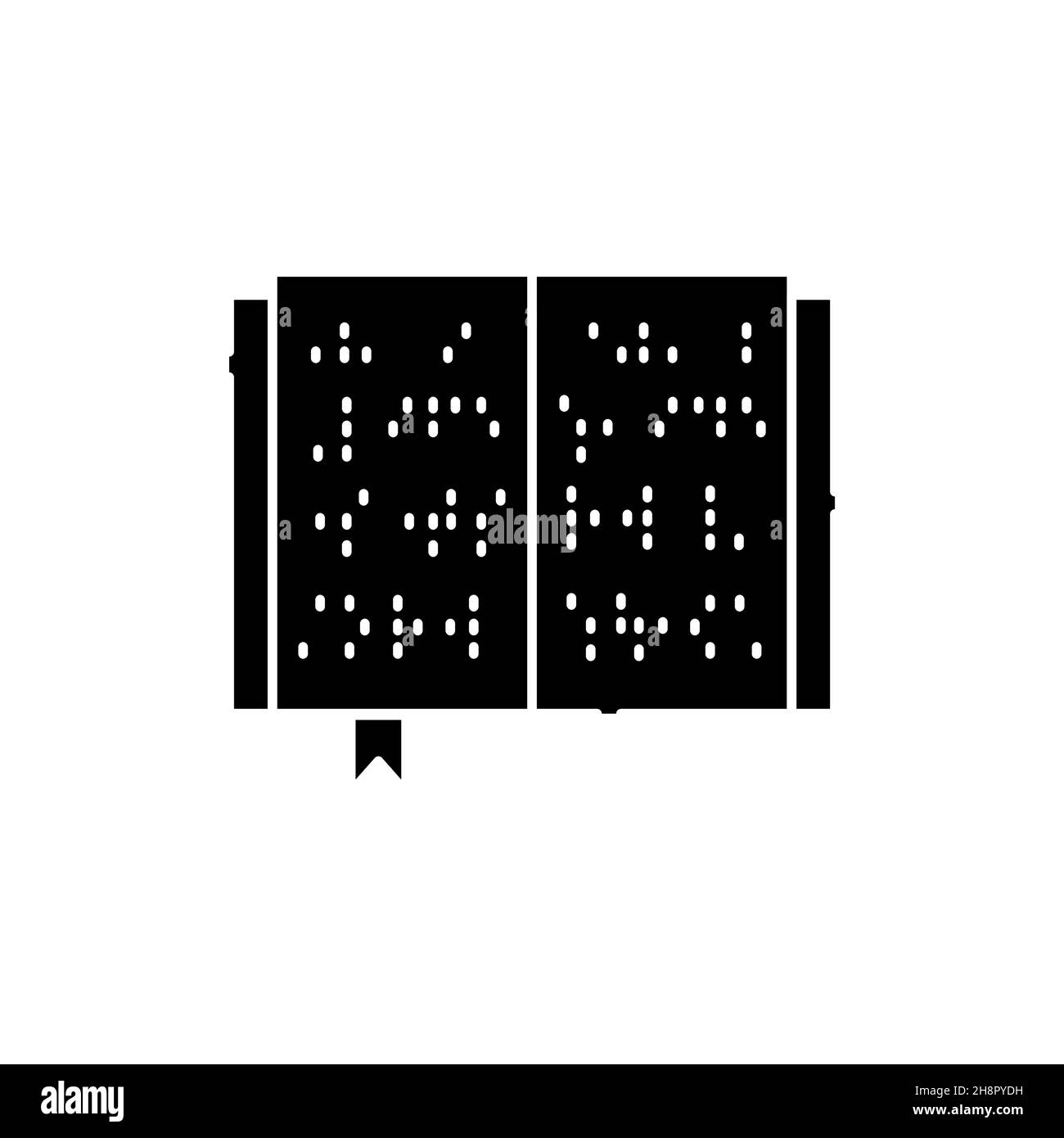Book blind braille color line icon. Disability. Isolated vector element ...