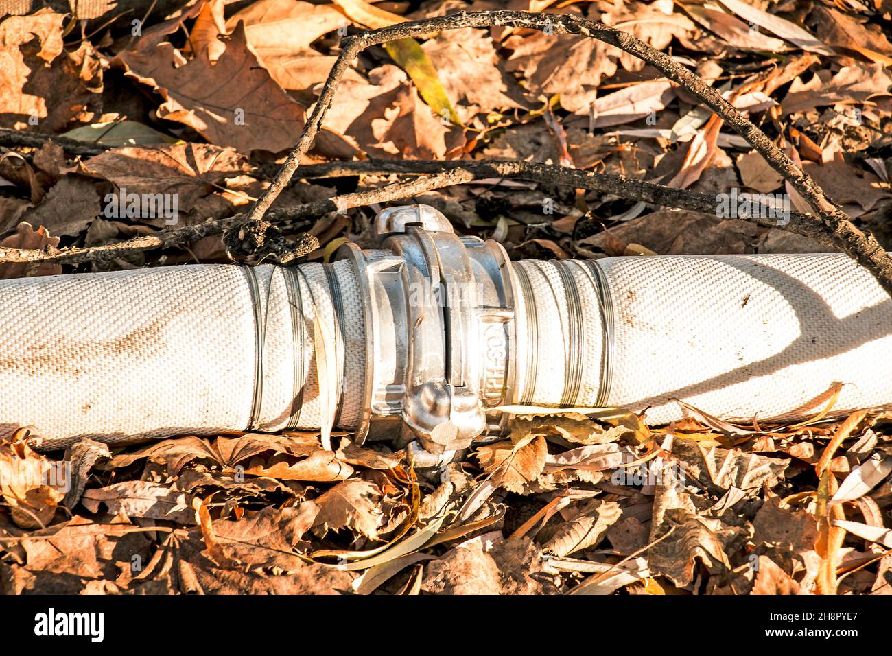 Connection of pipes for pumping water from the pond using a coupling ...