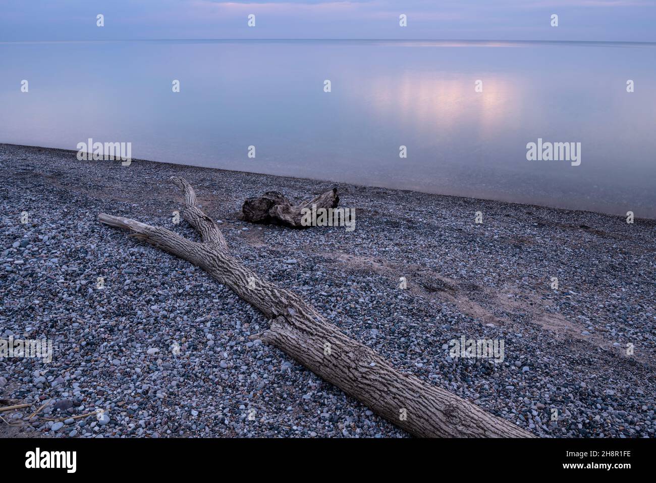 Lake Huron shoreline at dusk, Pinery Provincial Park, Grand Bend ...