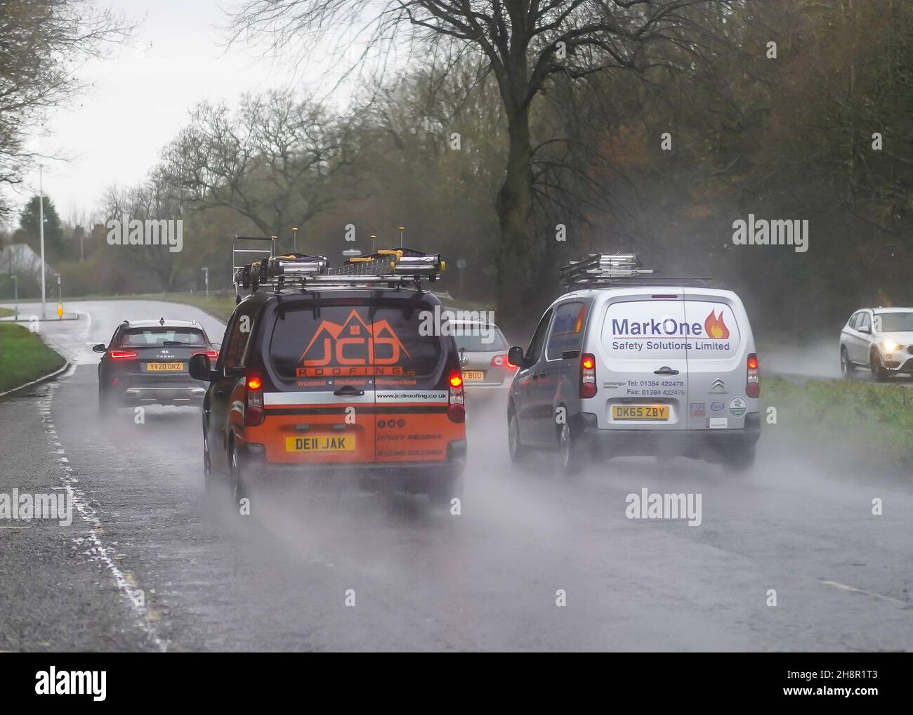 Blakedown, UK. 1st December, 2021. UK weather: heavy rain in the ...