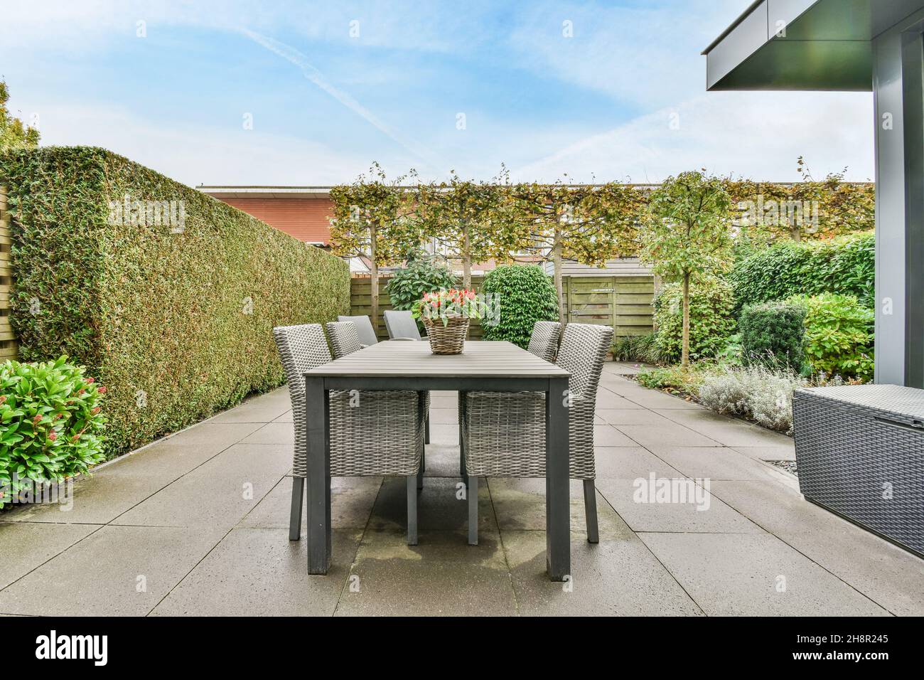 View of the beautiful veranda of the house Stock Photo - Alamy