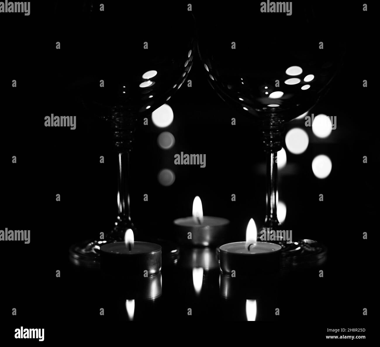 Grayscale shot of candles Stock Photo - Alamy