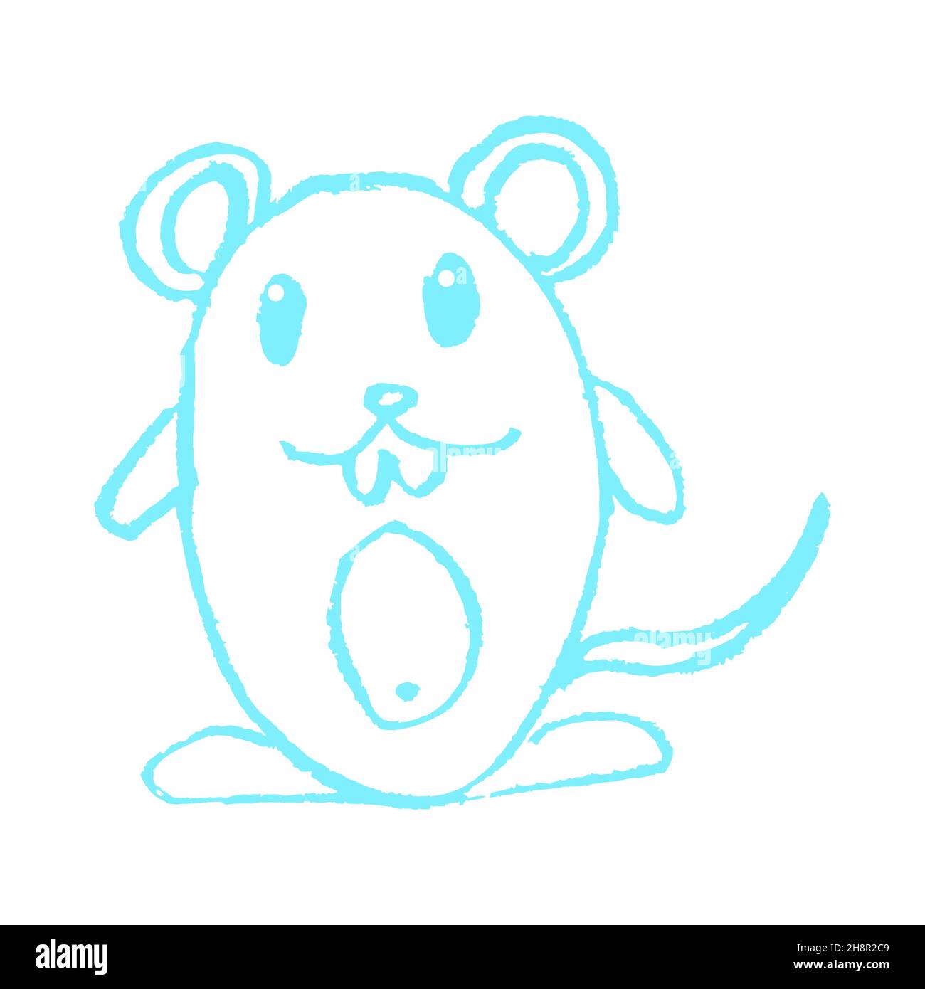 Vector illustration. Cute icon in hand draw style. Mouse. Drawing with ...