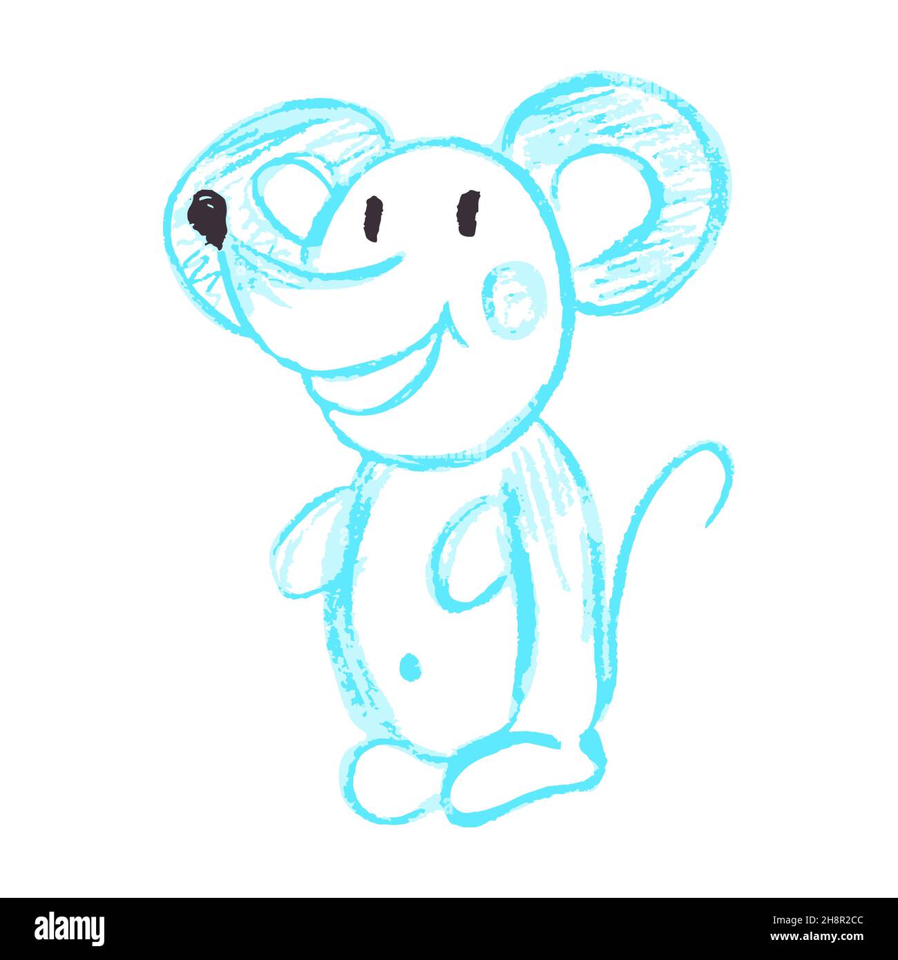 Vector illustration. Cute icon in hand draw style. Mouse. Drawing with ...