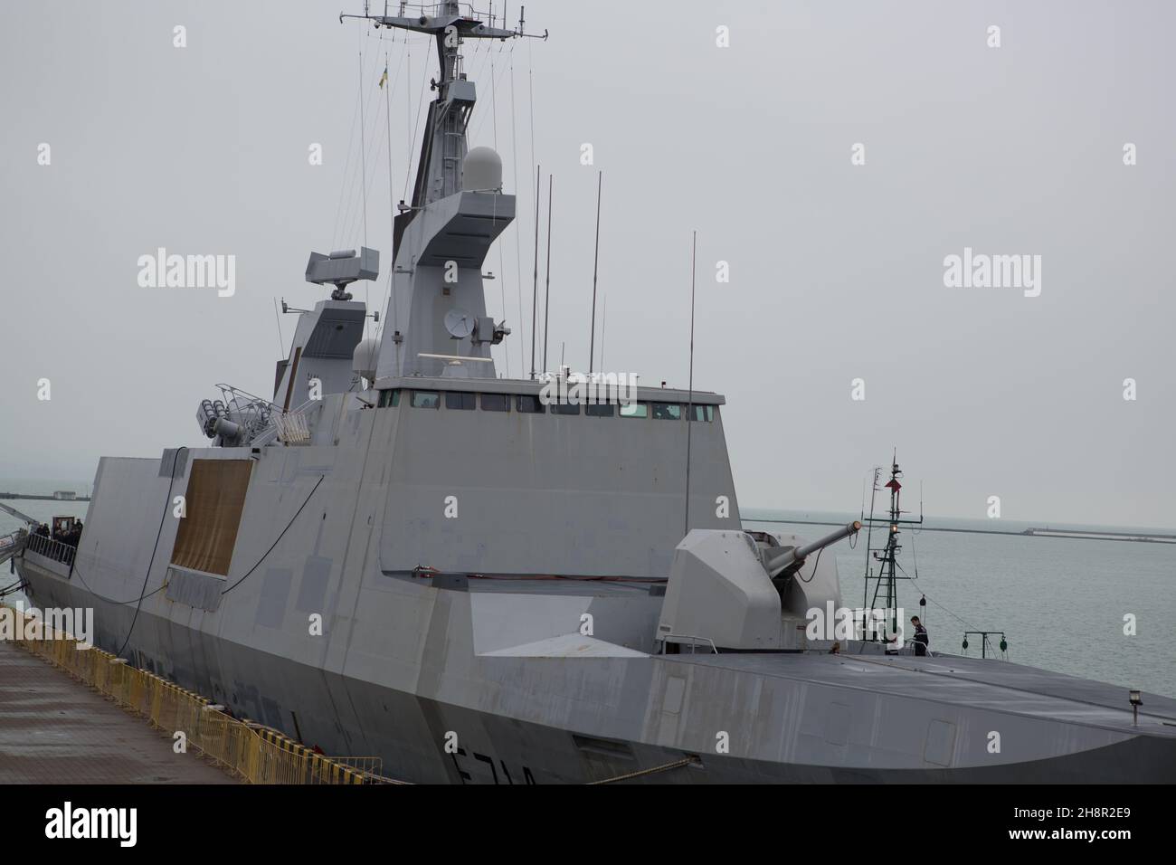 Frigate type La Fayette naval forces of NATO with the French flag in ...