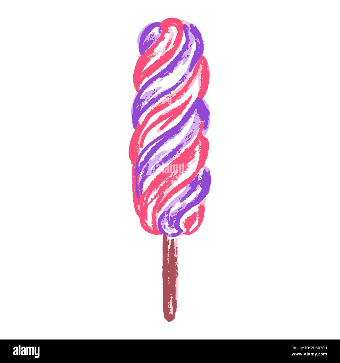 Icon in hand draw style. Ice cream. Drawing with wax crayons, children ...