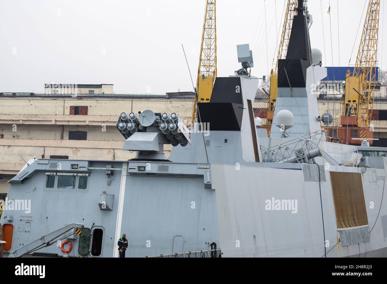 Frigate type La Fayette naval forces of NATO with the French flag in ...