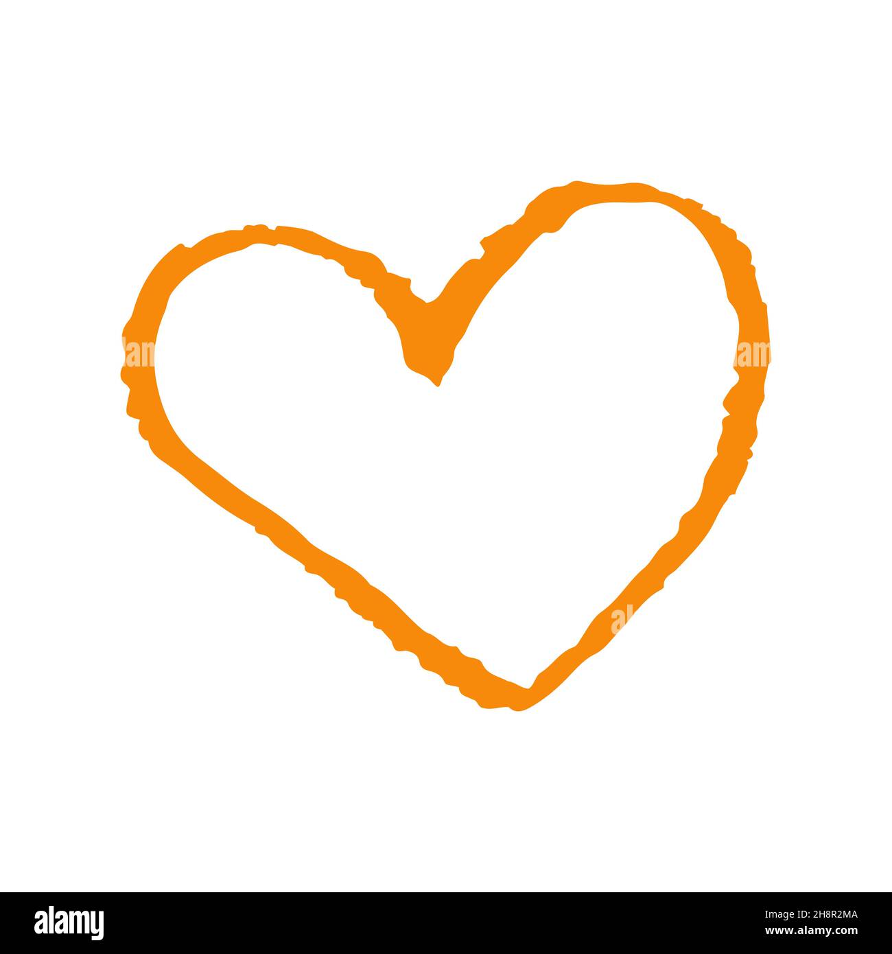 Icon in hand draw style. Heart. Drawing with wax crayons, children's ...