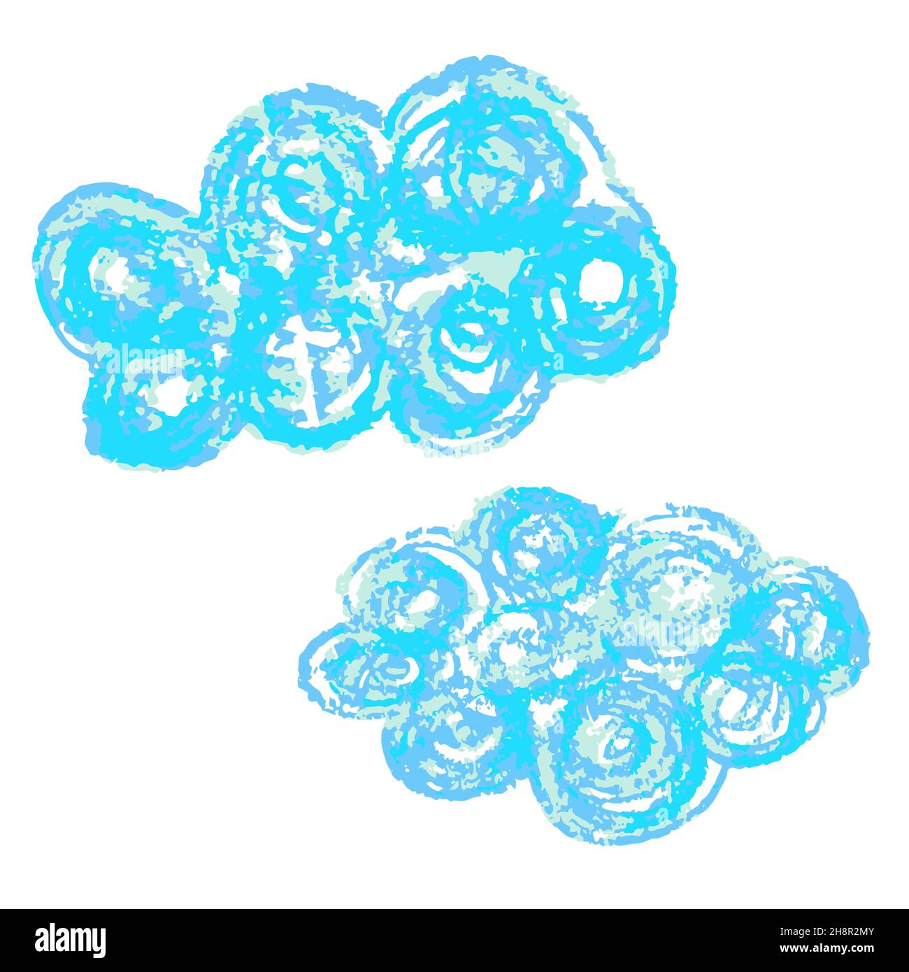 Cute icon in hand draw style. Cloud. Drawing with wax crayons, children ...