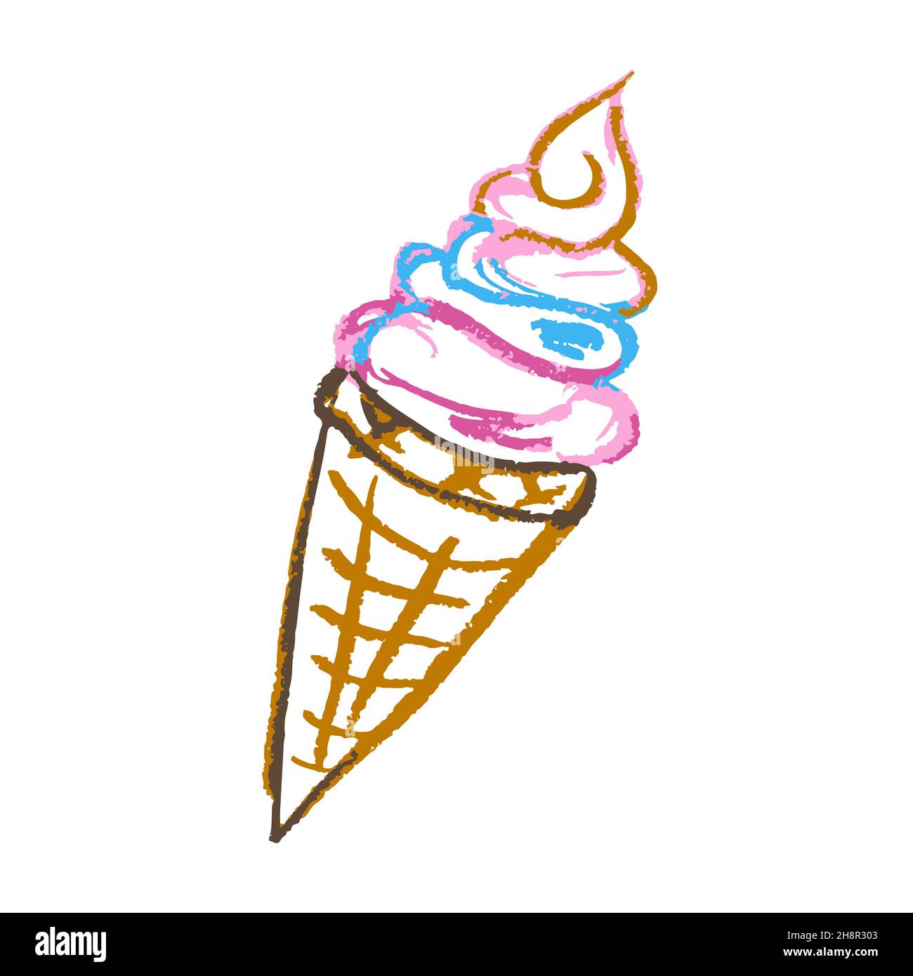 Icon in hand draw style. Ice cream. Vector illustration. Drawing with ...