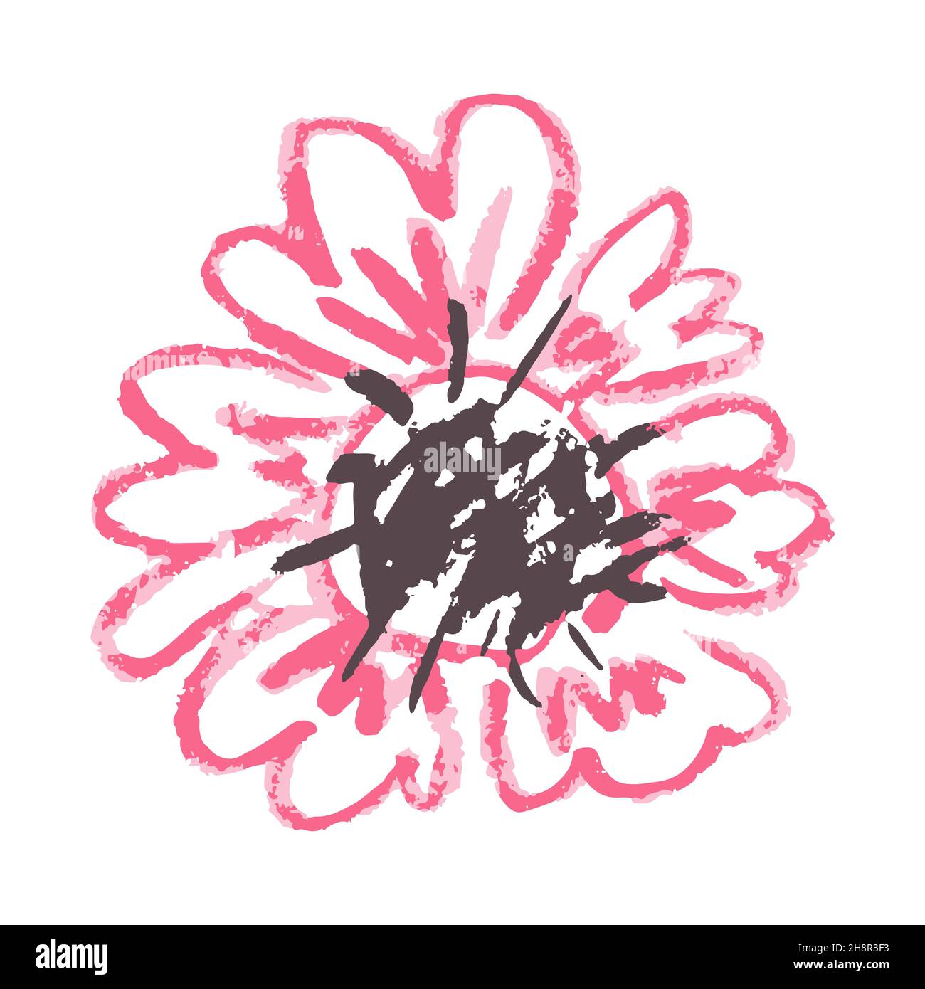 Icon in hand draw style. Vector illustration. Cute flower. Drawing with ...