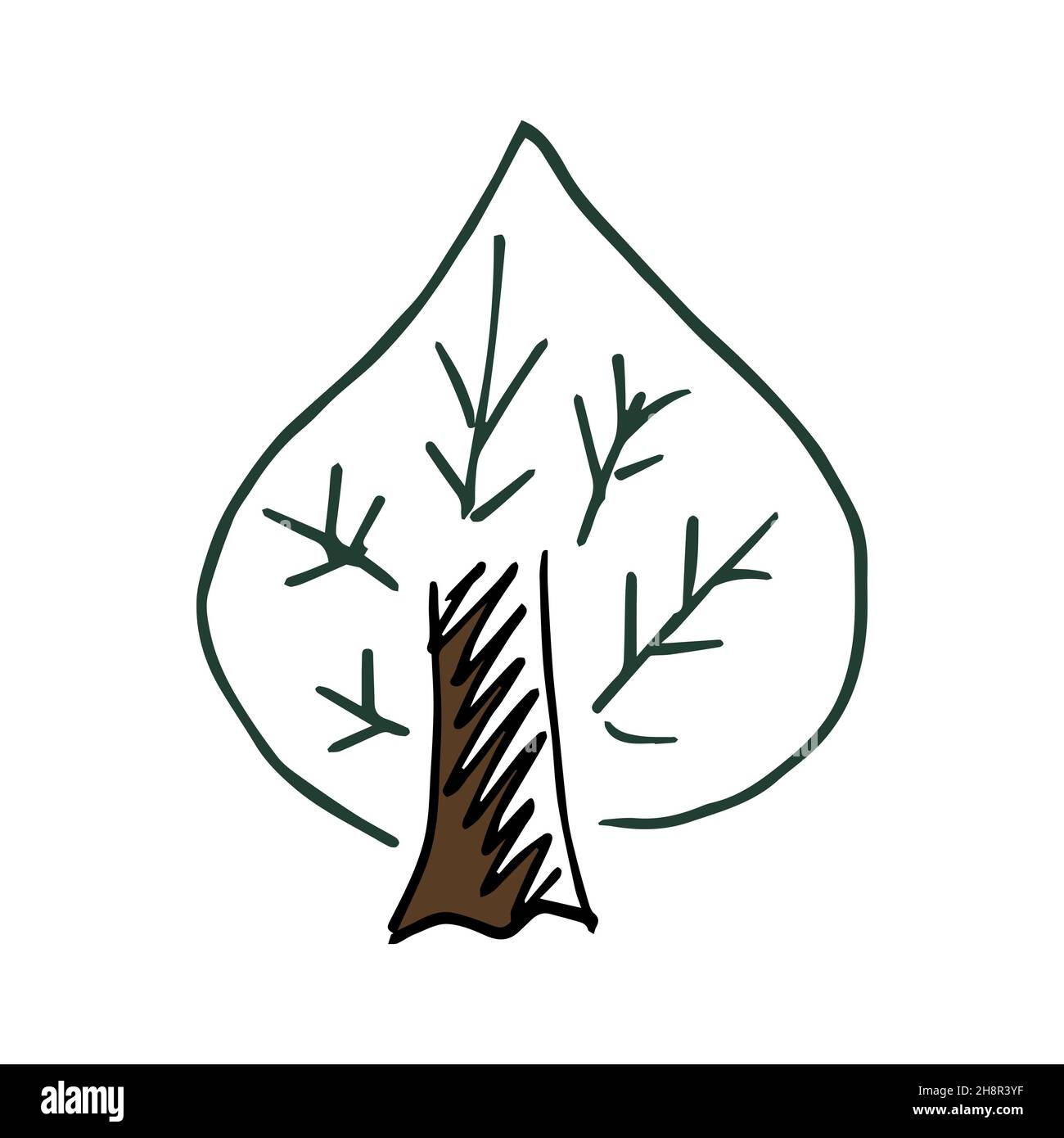 Vector illustration. Cute icon in hand draw style. Wood. Doodle drawing ...