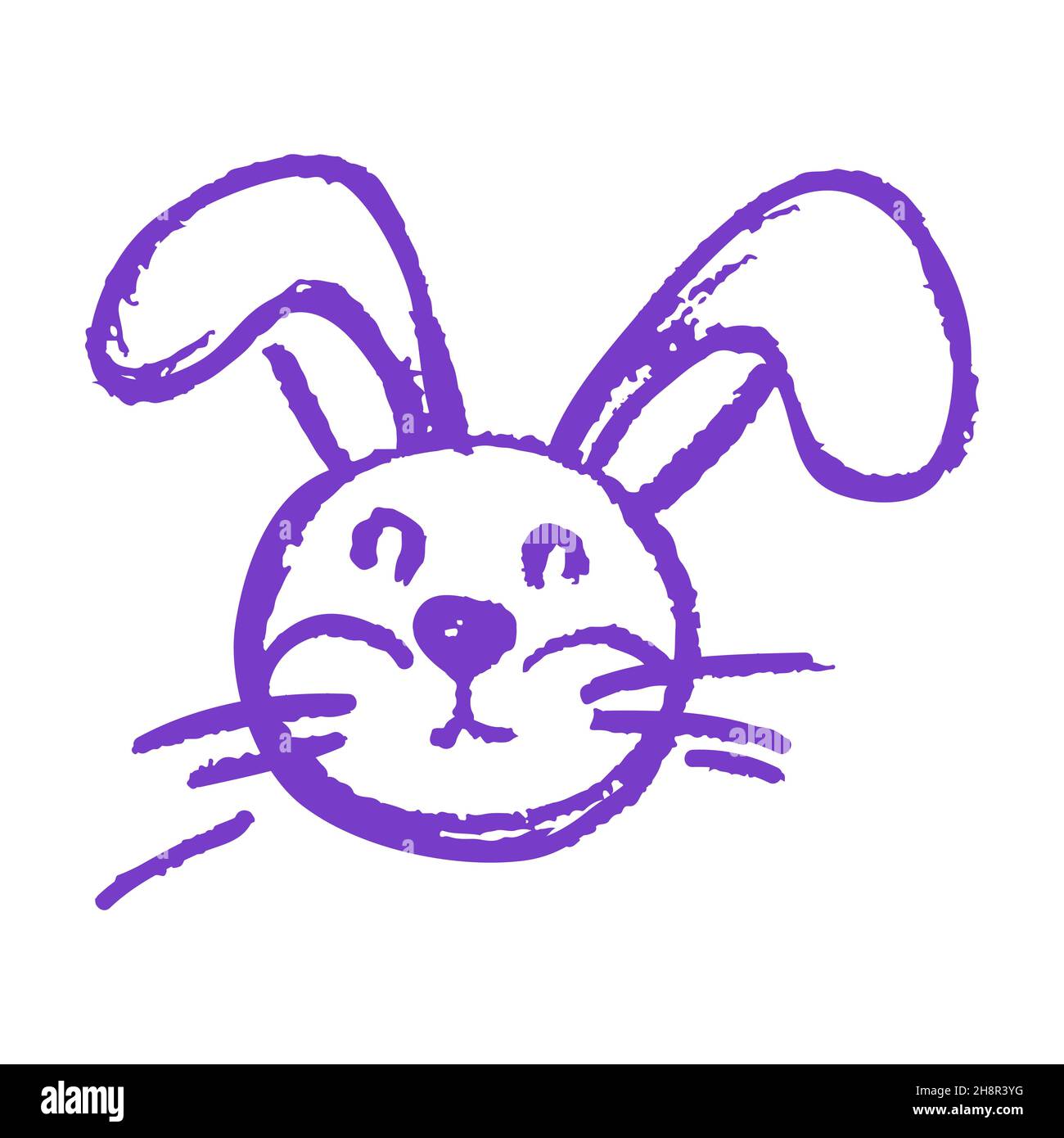 Icon in hand draw style. Vector illustration. Hare rabbit. Drawing with ...