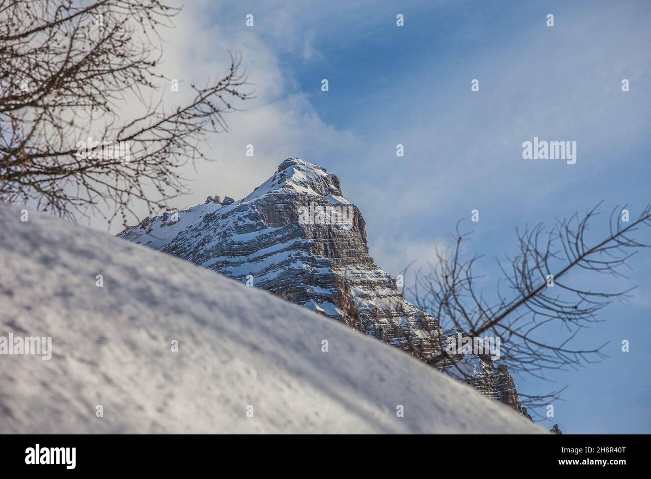 Detail of the beautiful and majestic north face of Mount Pelmo in ...