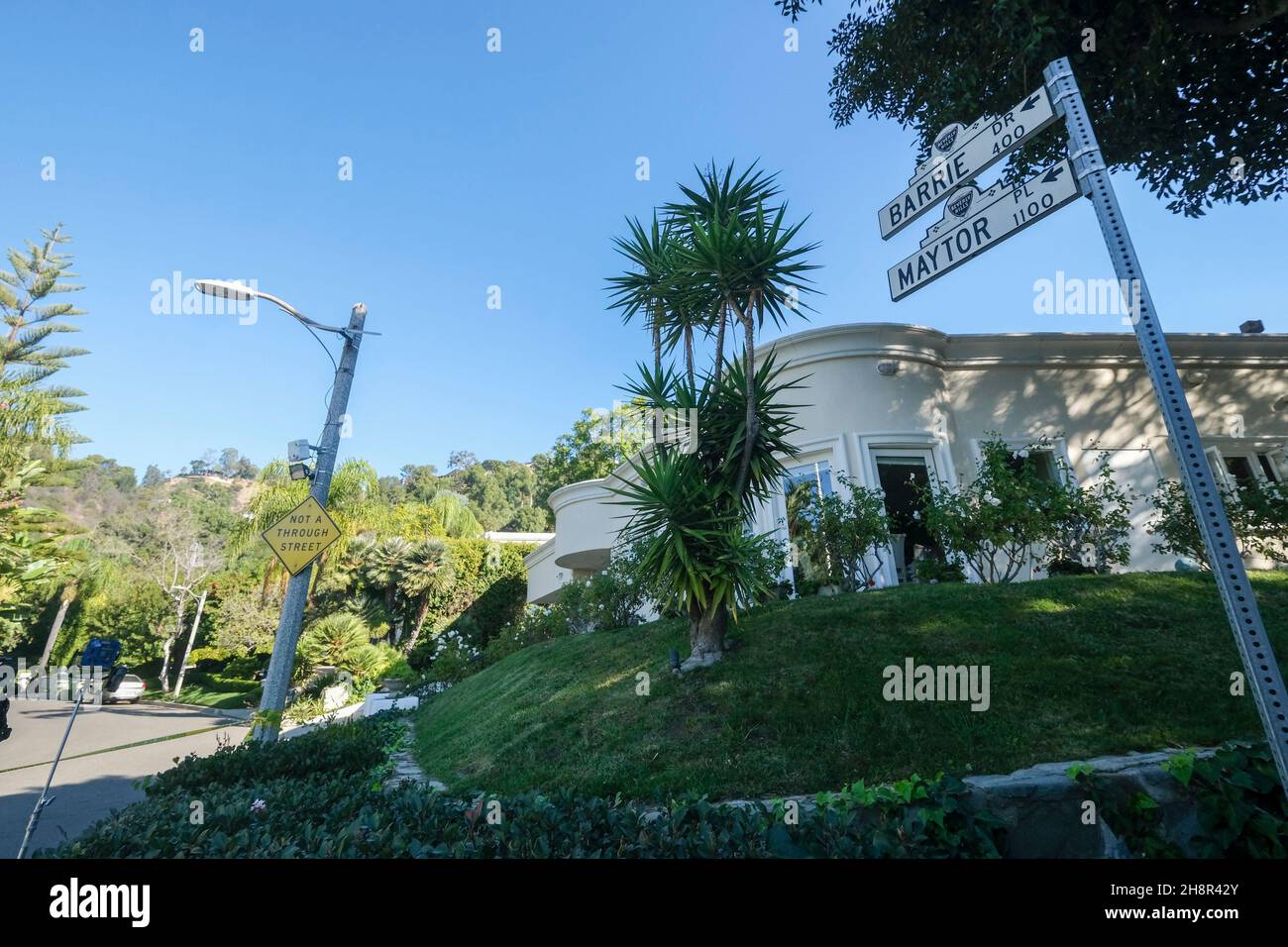 Beverly Hills, California, USA. 1st Dec, 2021. Street signs are seen at ...