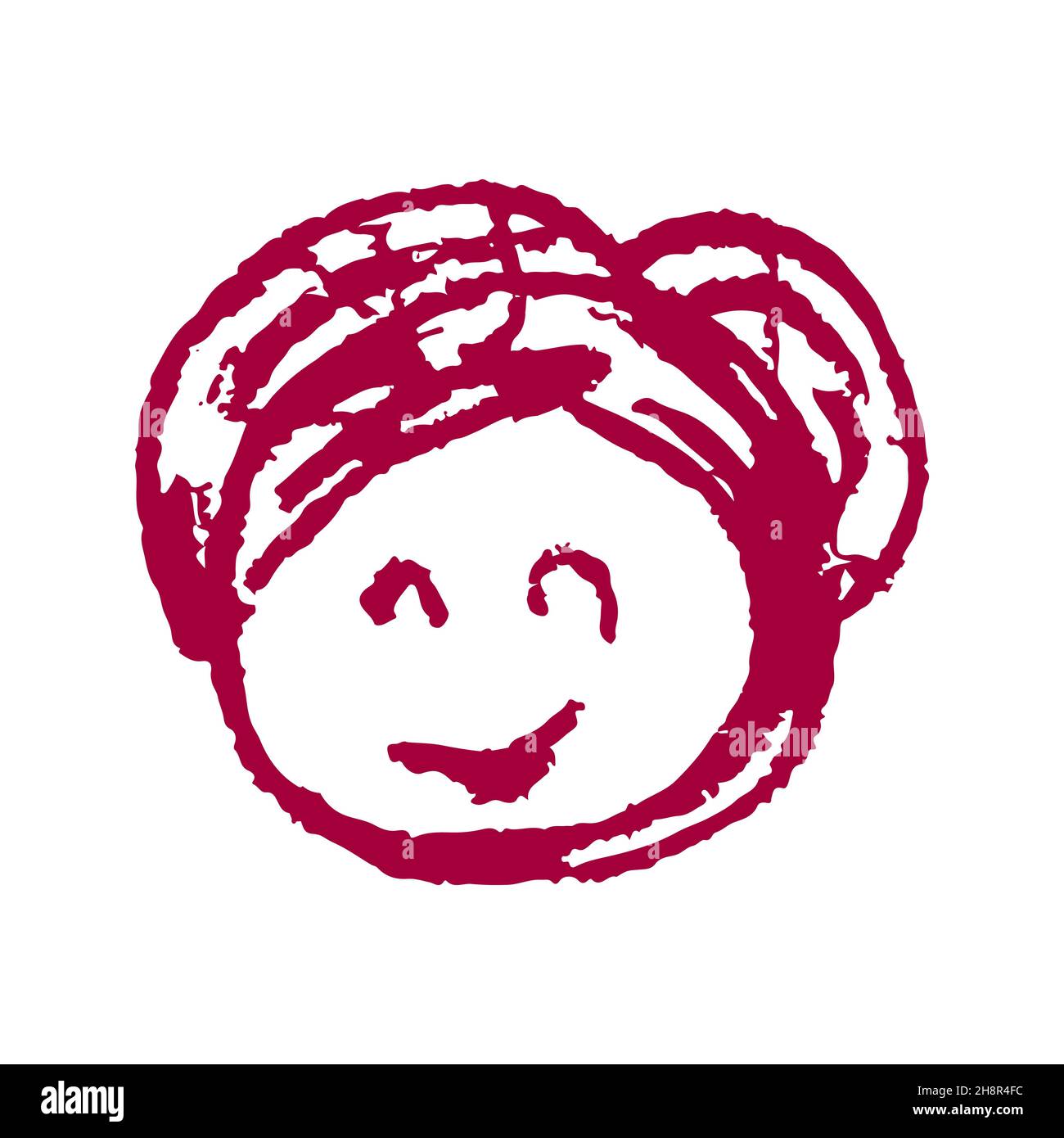 Icon in hand draw style. Vector illustration. Boy's face. Drawing with ...