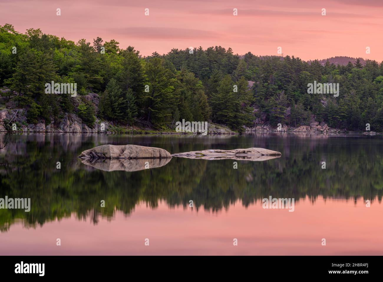 George Lake at dawn, Killarney Provincial Park, Killarney, Ontario ...